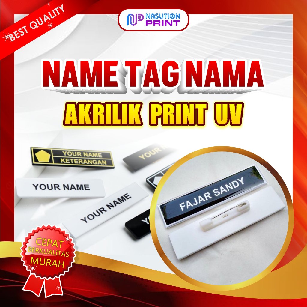Jual NAME TAG NAMA | NAME TAG AKRILIK CUSTOM PRINT UV | Ukuran 8X2 cm ...