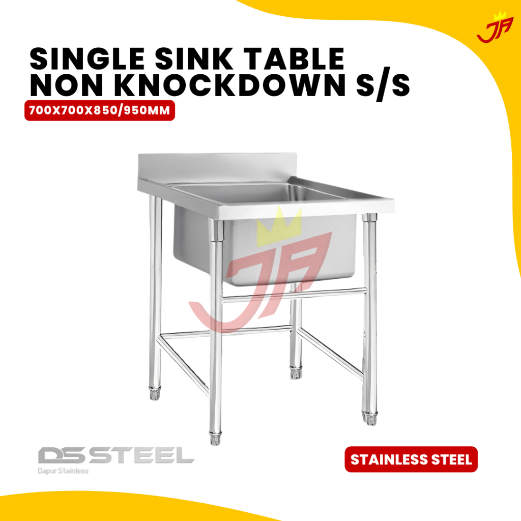 Jual DS STEEL Single Sink Table Stainless Non Knockdown 700x700x850 ...