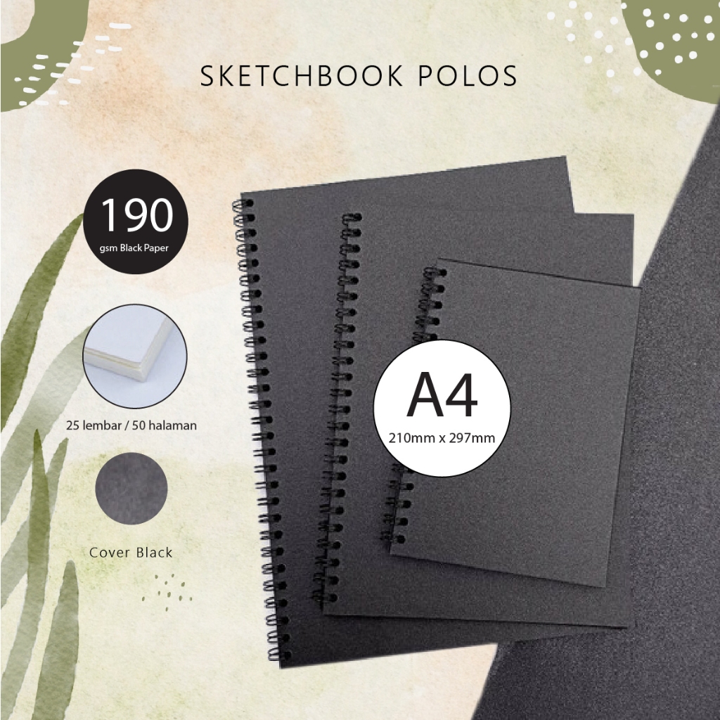 Jual Sketch Book Hitam A4/A5/B5 Tebal / Kertas Hitam / Buku Hitam ...