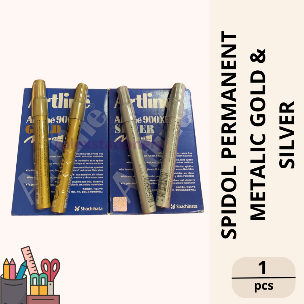 Jual Spidol Permanent / Spidol Permanent Warna Metalic Gold Dan Silver ...