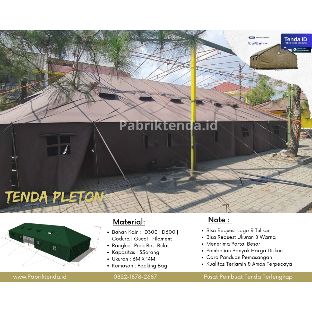 Jual TENDA PLETON REGU KOMANDO TNI - TENDA MILITER PELETON TNI BARAK ...