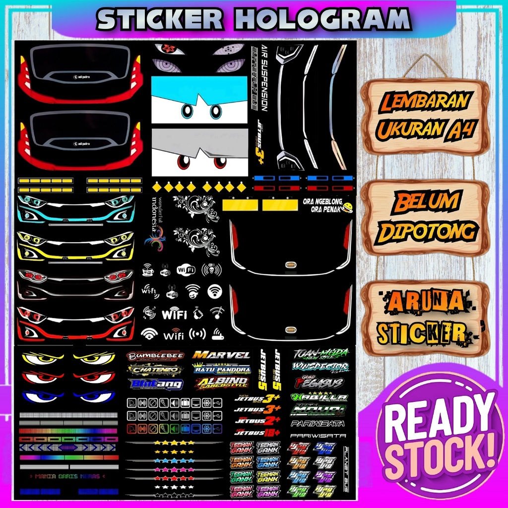 Jual Sticker Miniatur Bus Aksesoris Bahan Hologram Ukuran A4 BELUM ...