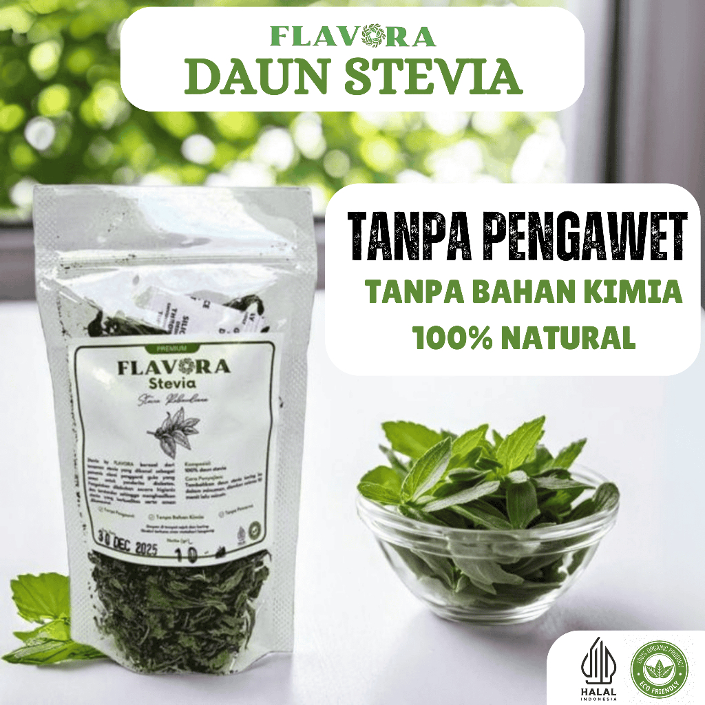 Jual Daun Stevia Kering Premium Asli - Flavora | Shopee Indonesia