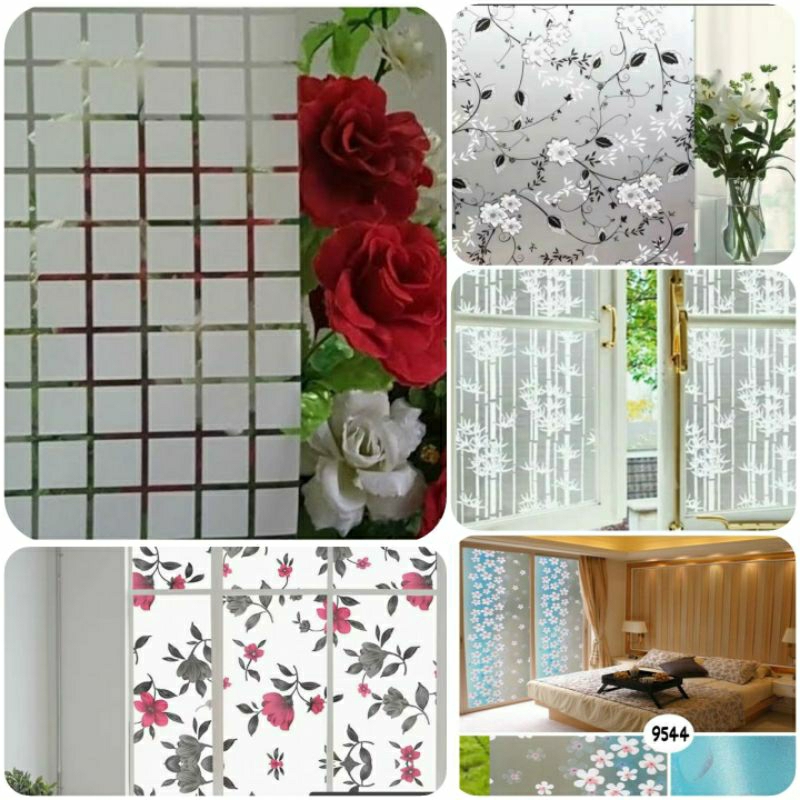 Jual Murah!! Premium cantik!! Stiker kaca buram Sticker kaca Bunga ...