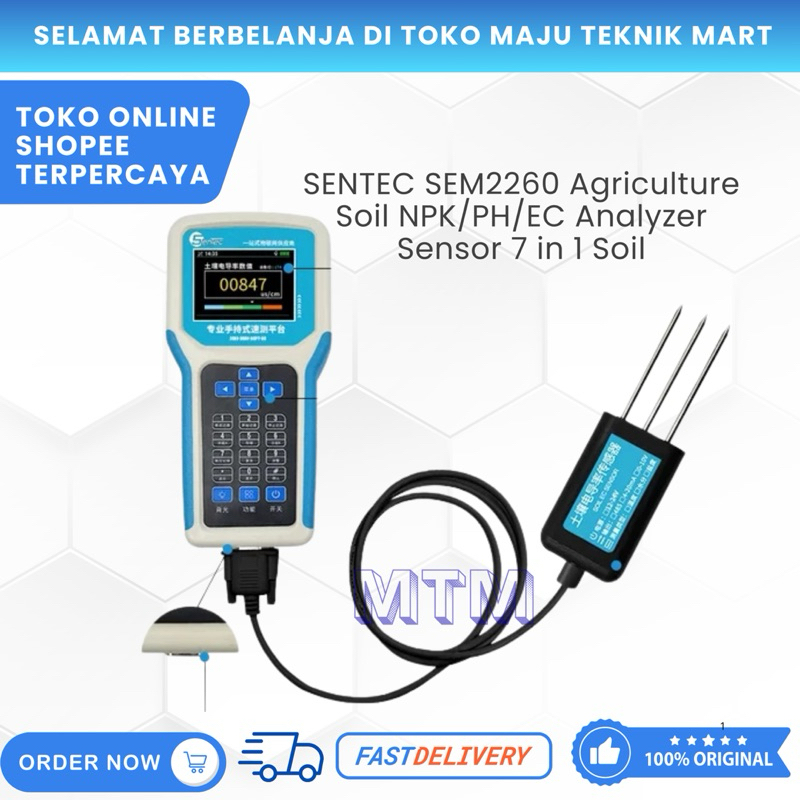 Jual SENTEC SEM2260 Agriculture Soil NPK/PH/EC Analyzer Sensor 7 in 1 Soil | Shopee Indonesia