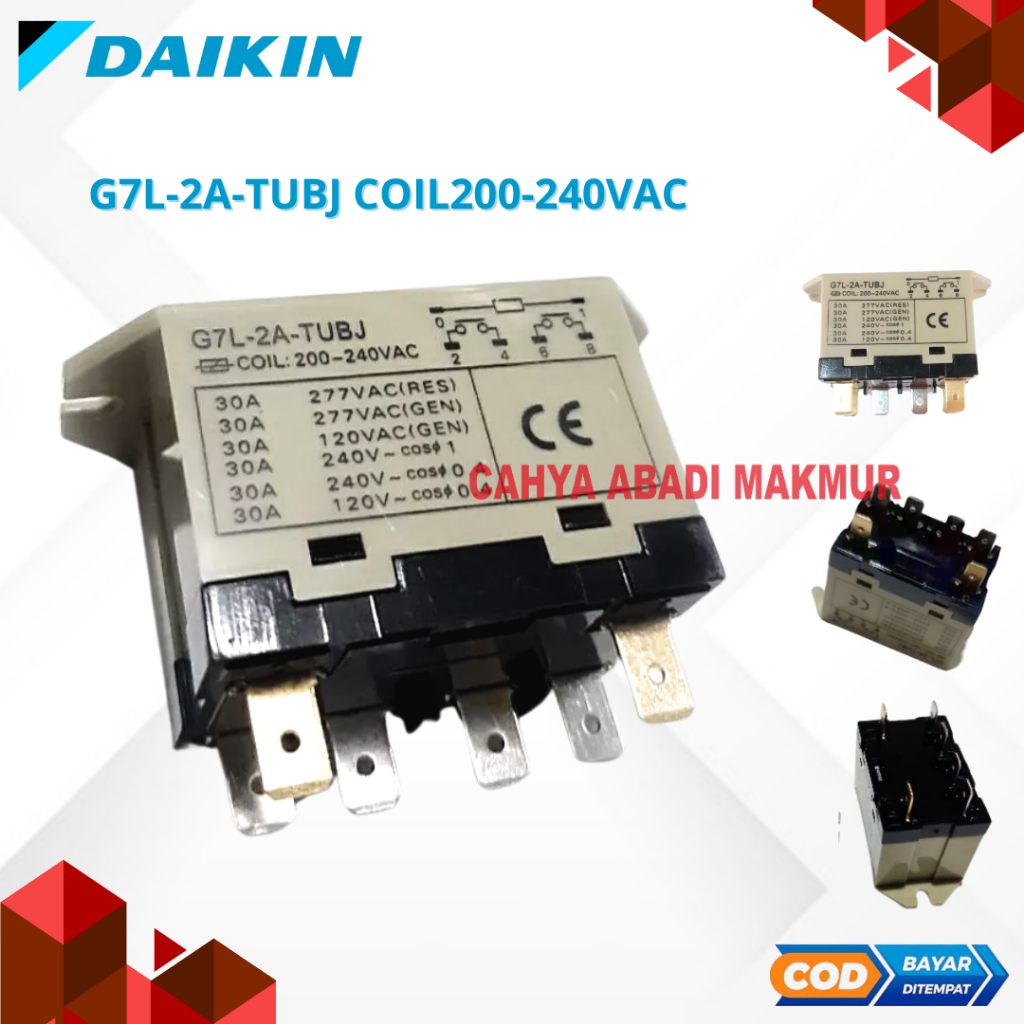Jual Kontaktor Relay AC Daikin G7L-2A-TUBJ Magnetic Kontaktor AC Daikin ...