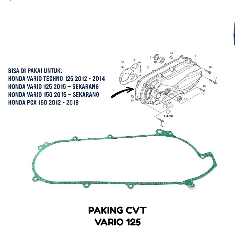 Jual Paking CVT Vario 125 - Packing Gasket Perpak Bak Blok Block CVT ...