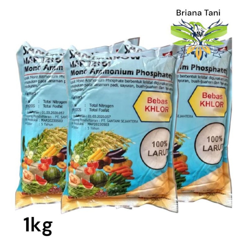 Jual PUPUK MAP SANTAGROW 12+61 1KG Pupuk Untuk Semua Jenis Tanaman ...
