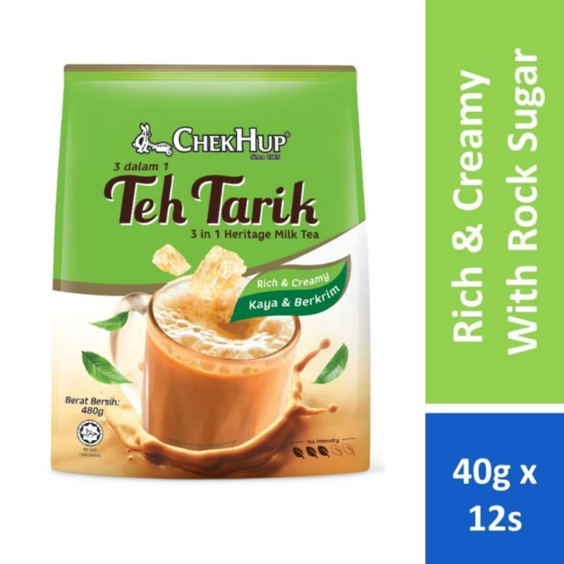 Jual CHEK HUP 3in1 Teh Tarik Rich and Creamy Malaysia (40g x 12 sachet) | Shopee Indonesia