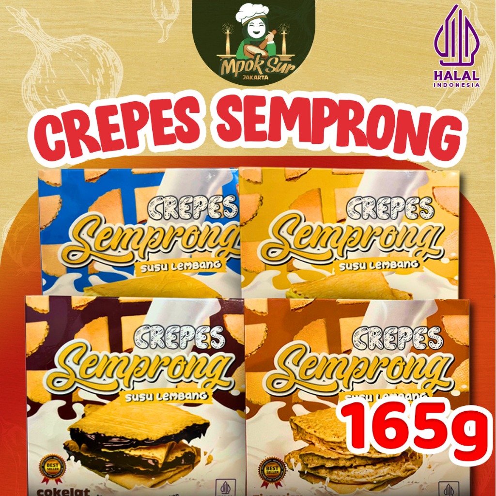 Jual Mpok Sur - Crepes Semprong Crunchy 165gr Aneka Rasa | Shopee Indonesia