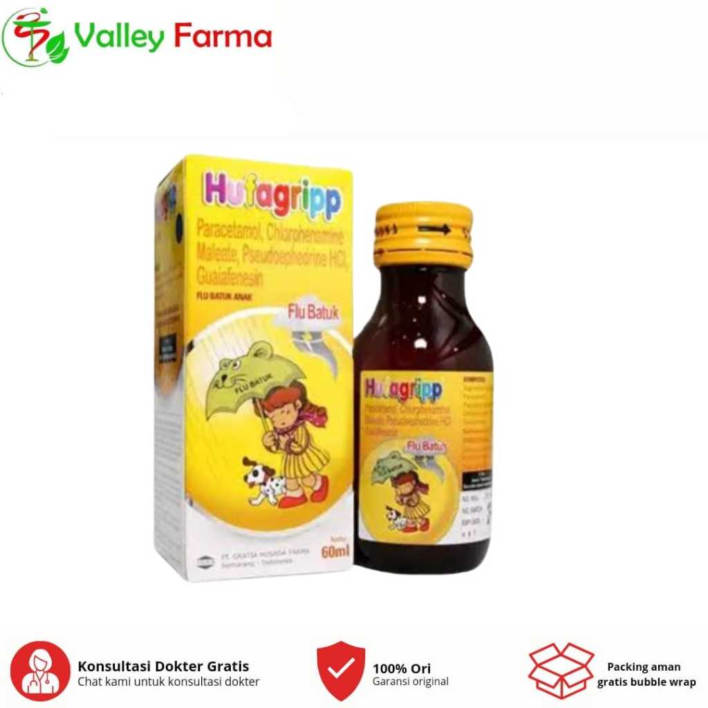 Jual Hufagrip Flu Kuning Meringankan Flu, Demam, Hidung Tersumbat (60 ...