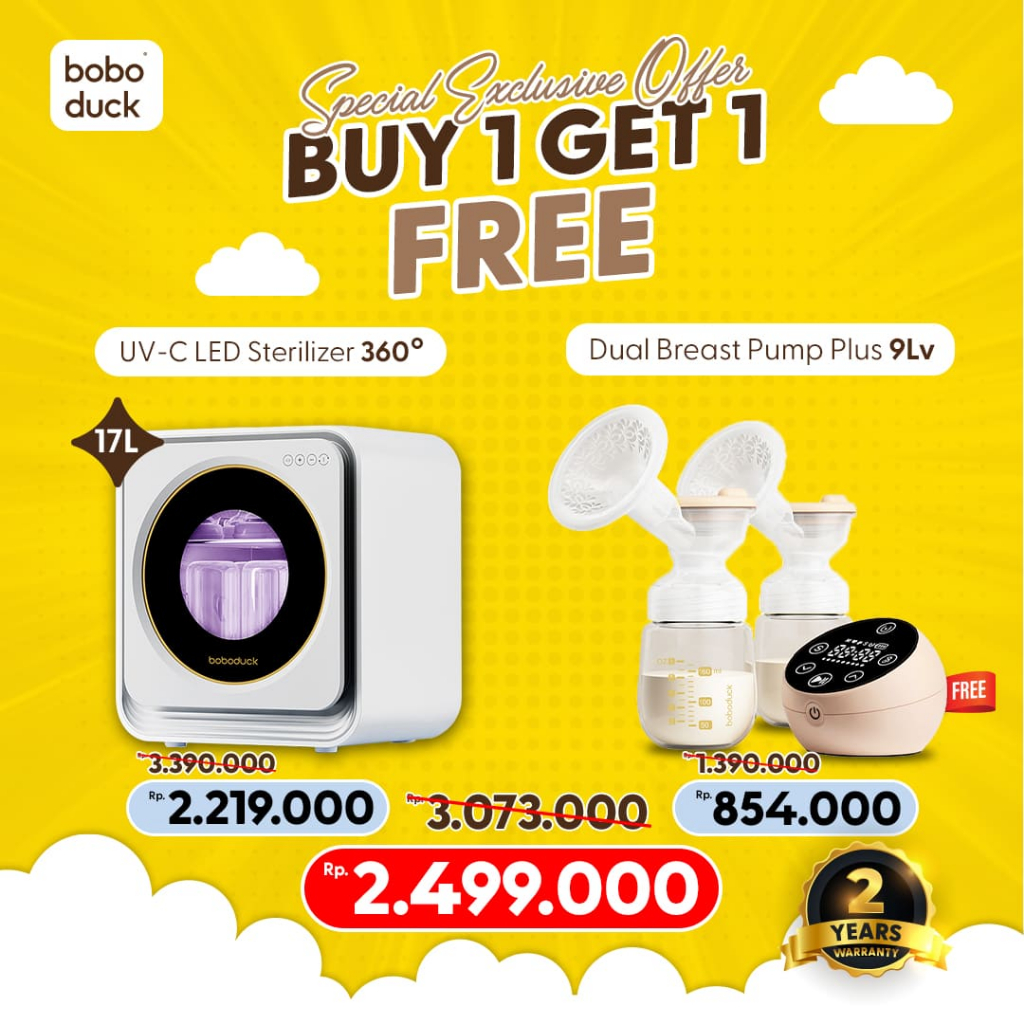 Jual [BUNDLING] BOBODUCK UV-C LED Sterilizer 360 + Dual Breast Pump Pro ...