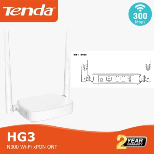 Jual TENDA HG3 N300 Wi-Fi xPON ONT Wireless Router | Shopee Indonesia