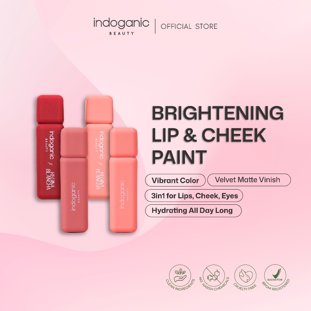 Jual Indoganic Beauty Lip & Cheek Paint/Lip Paint/Lip Cream/Pewarna ...