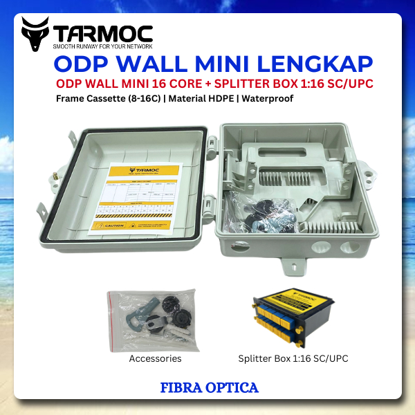 Jual Wall mini ODP + 16 Core SC Splitter Cassete Box|ODP 16 Core ...