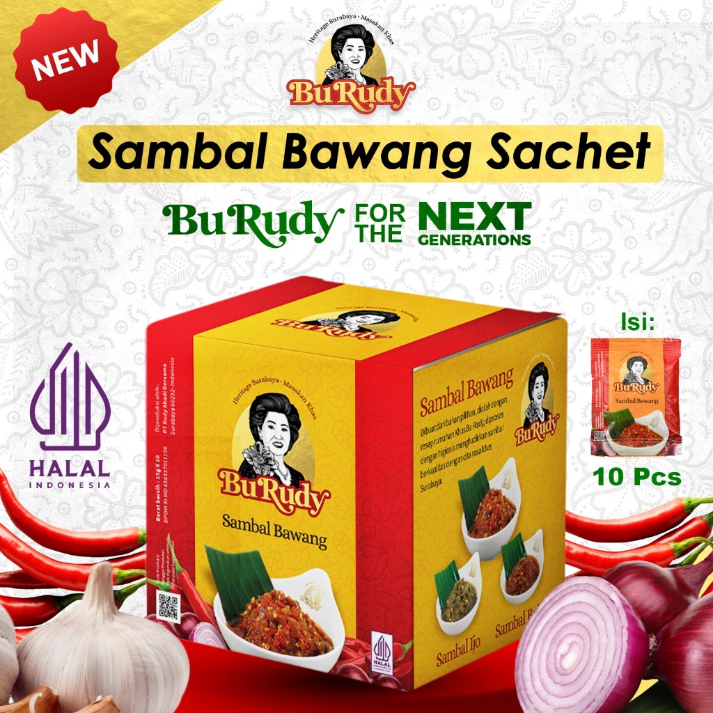 Jual Sambal Sachet Bawang, Ijo, Bajak Bu Rudy 150gr | Kemasan Praktis ...