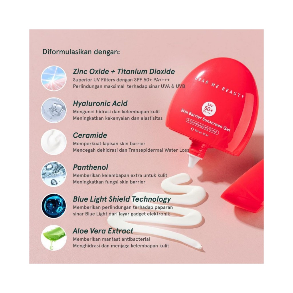 Jual Dear Me Beauty Skin Barrier Physical Sunscreen SPF 50 PA++++ [REAL ...