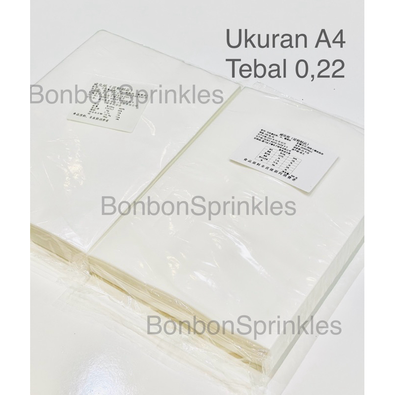 Jual Kertas Wafer Paper Edible 0.22mm (harga untuk 10lembar) | Shopee ...
