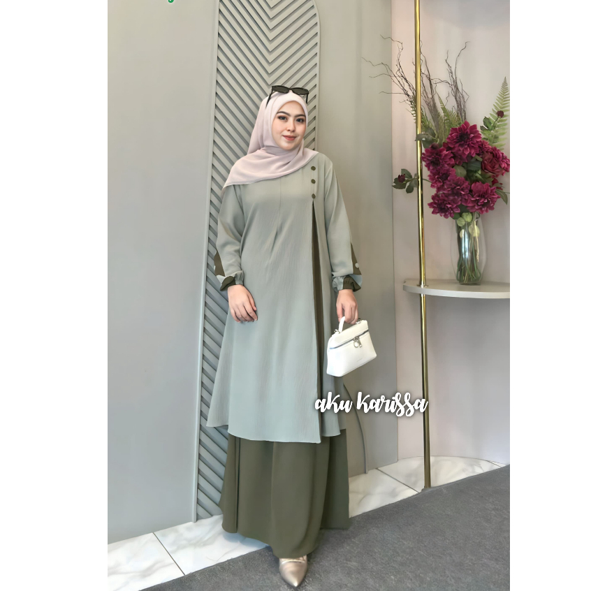 Jual SET ROK MALAY QINARA AKU KARISSA OOTD LEBARAN TUNIK | Shopee Indonesia