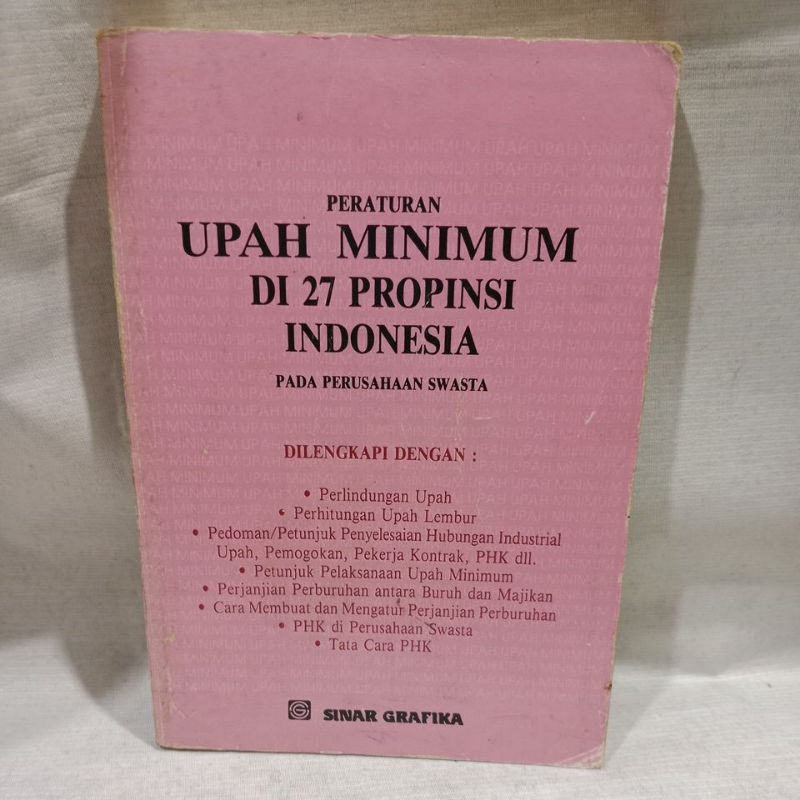 Jual Buku Peraturan Upah Minimum Di 27 Propinsi Indonesia Pada ...