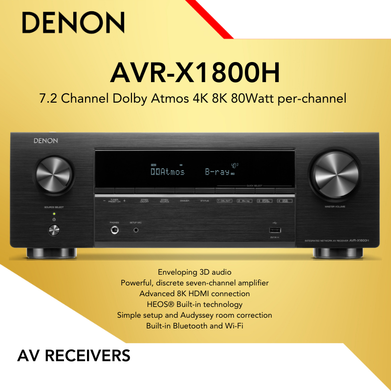 Jual AV Receivers Denon AVR-X1800H AVRX1800H AVRX 1800H AVR X 1800 H ...