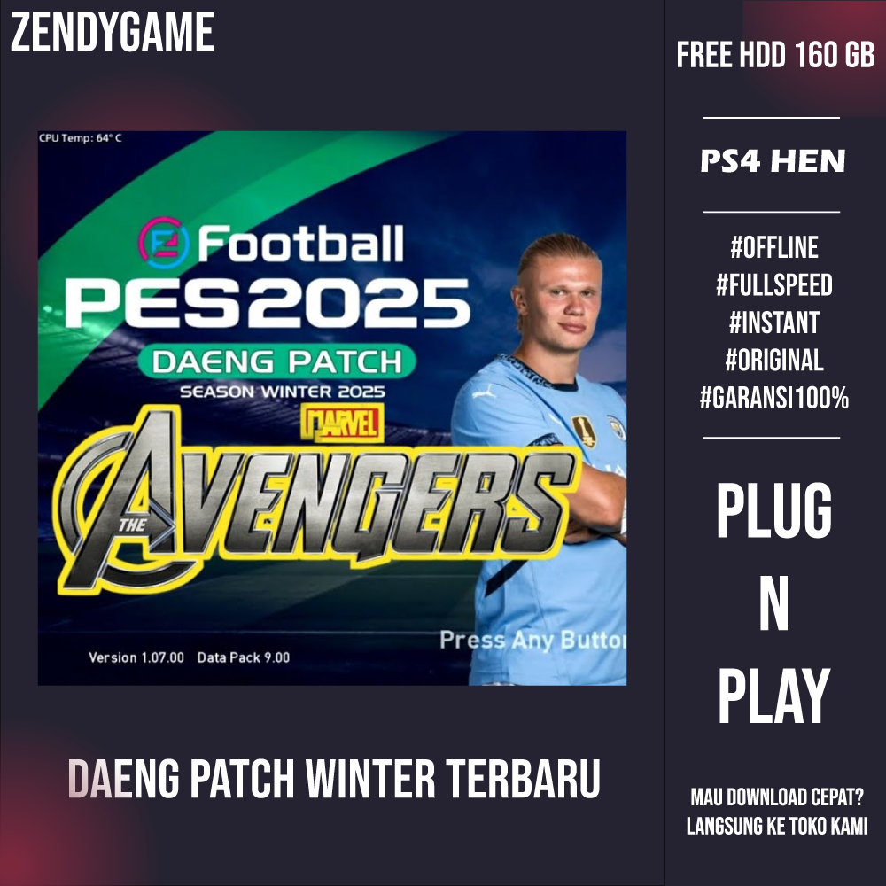 Jual HDD + PES 2025 Daeng Patch Winter PS4 | Game Bola PES Daeng Patch | Bukan FC25 NBA2K25 ...