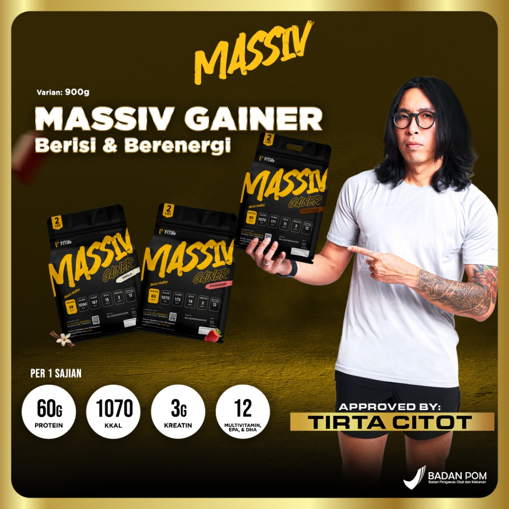 Jual Fitlife Massiv Gainer 2 lbs 900 gram Susu Mass Gain Penambah Berat ...