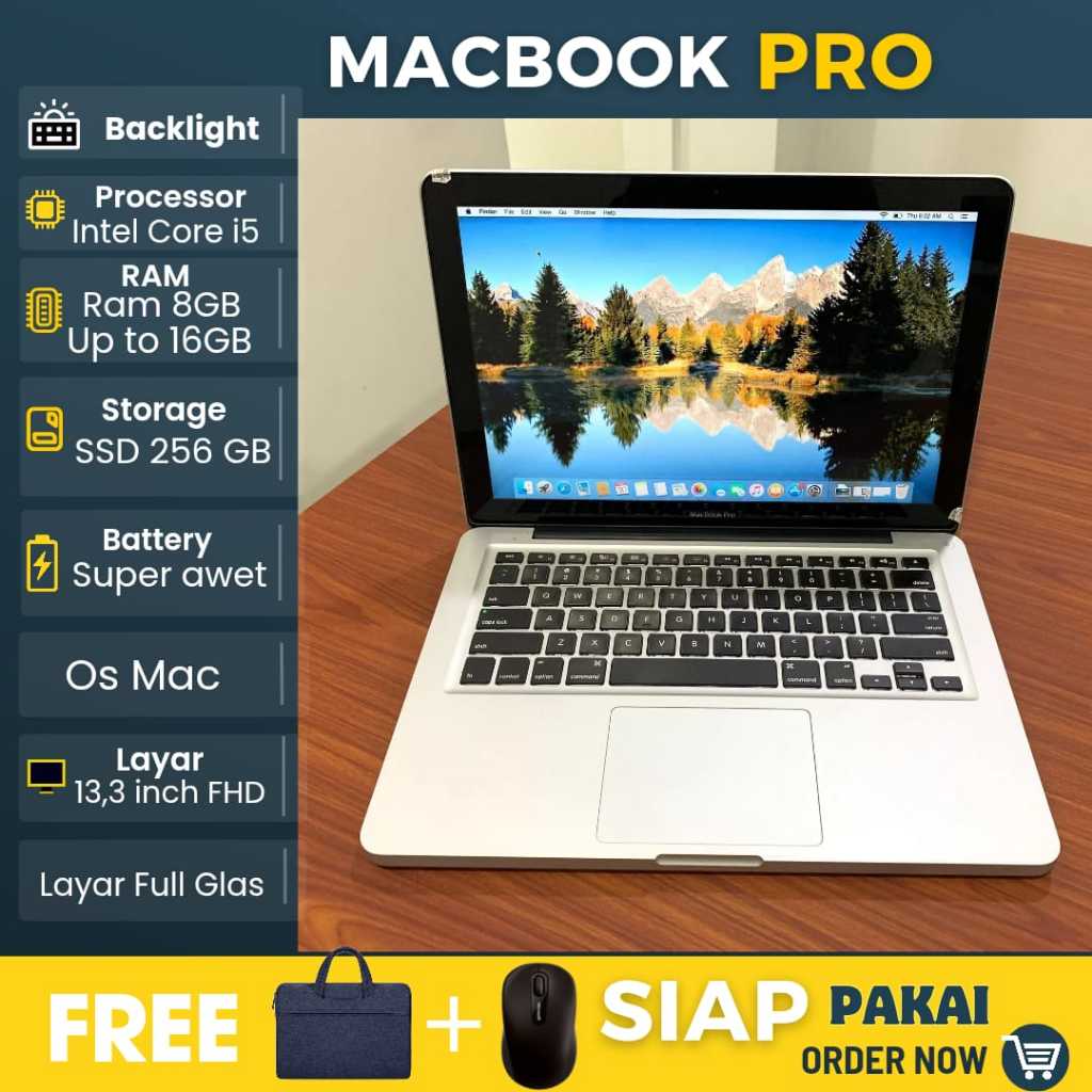 Jual Laptop Macbook Pro Intel Core i5 Ram 16GB SSD 256GB Mac os - siap ...