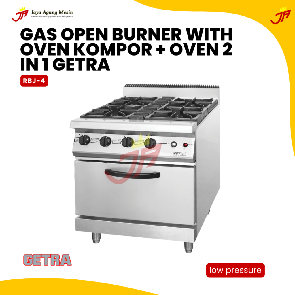 Jual GETRA Gas Open Burner RBJ-4/Gas Open Burner 4 Tungku+Oven Getra ...