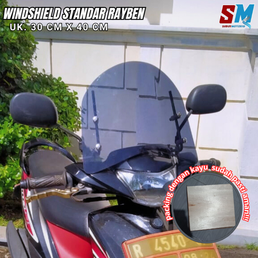 Jual Visor Ukuran 30cm x 40cm Rayben Hitam Transparan Windshield Vario ...