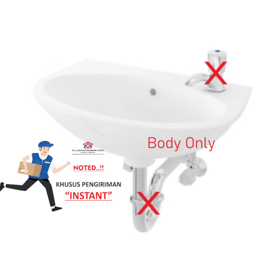 Jual KURIR INSTANT Wastafel TOTO LW246J BODY ONLY Wall Hung Lavatory 1 ...