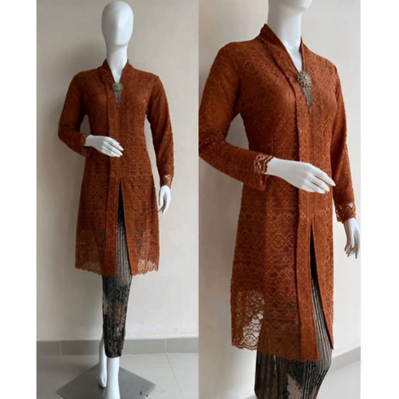 Jual Atasan Kebaya Brokat Tunik / Set Kebaya Modern Floy Panjang Baju Wisuda Kondangan Dan ...