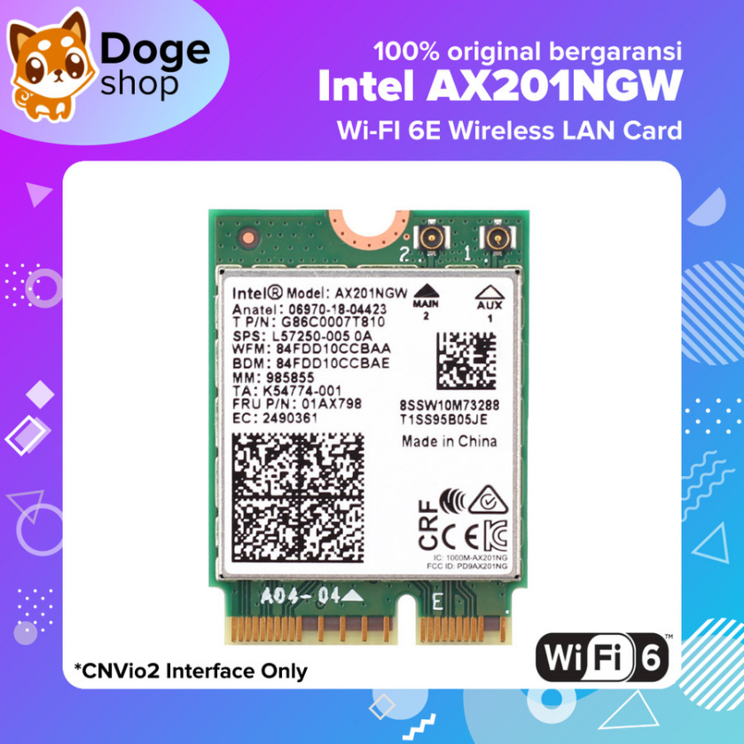 Jual Intel WiFi 6 AX201 Wireless Card Bluetooth 5 M.2 NGFF AX201NGW CNVio2 | Shopee Indonesia