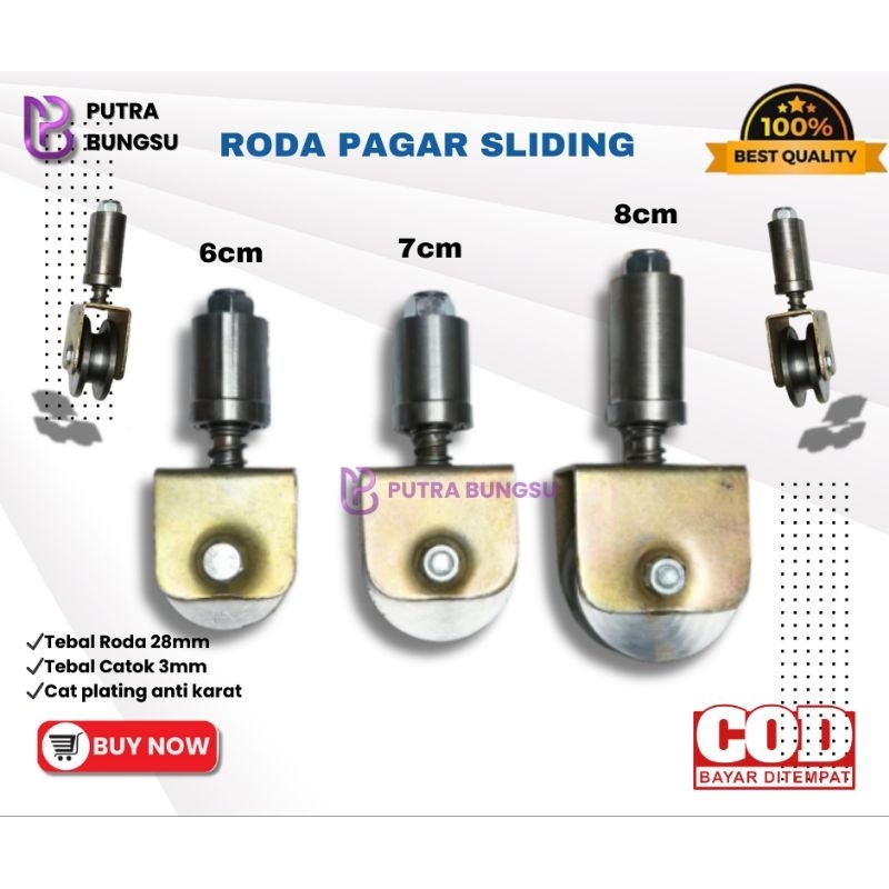 Jual RODA SLIDING PINTU PAGAR UKURAN 6CM, 7CM, DAN 8CM GELOKAN DALAM ...