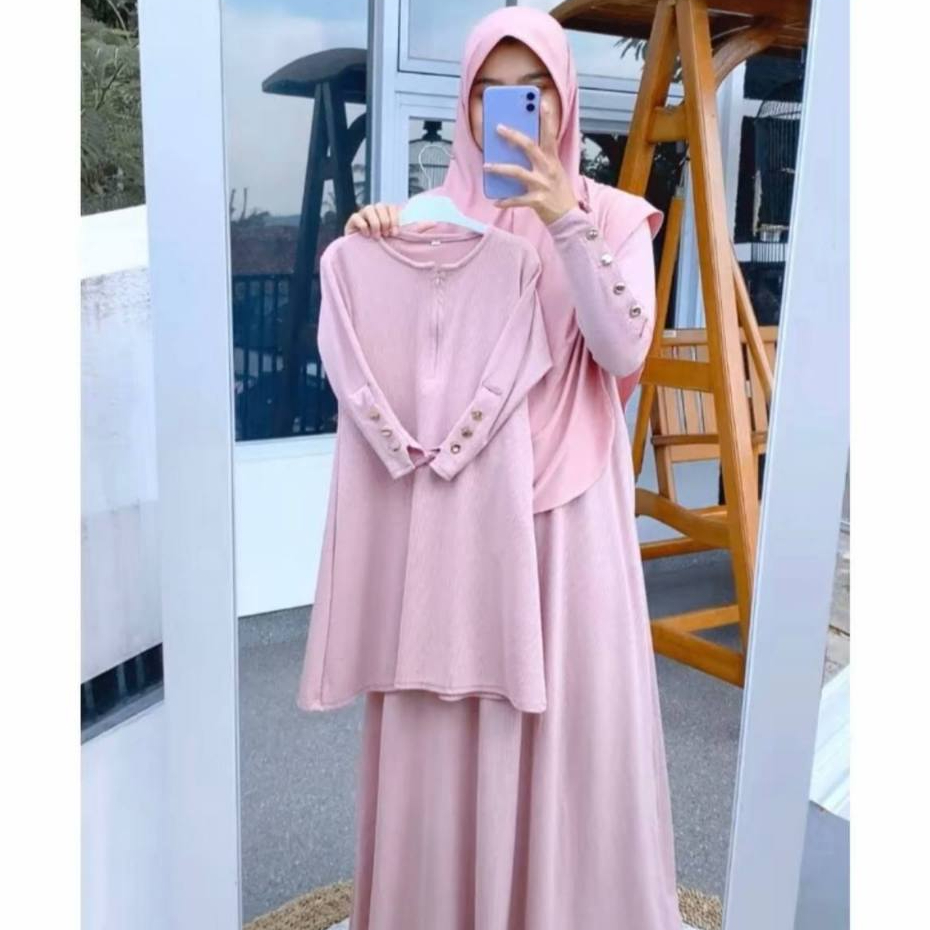 Jual ABAYA IBU DAN ANAK KNIT PREMIUM RESLETING DEPAN DRESS BATWING ...