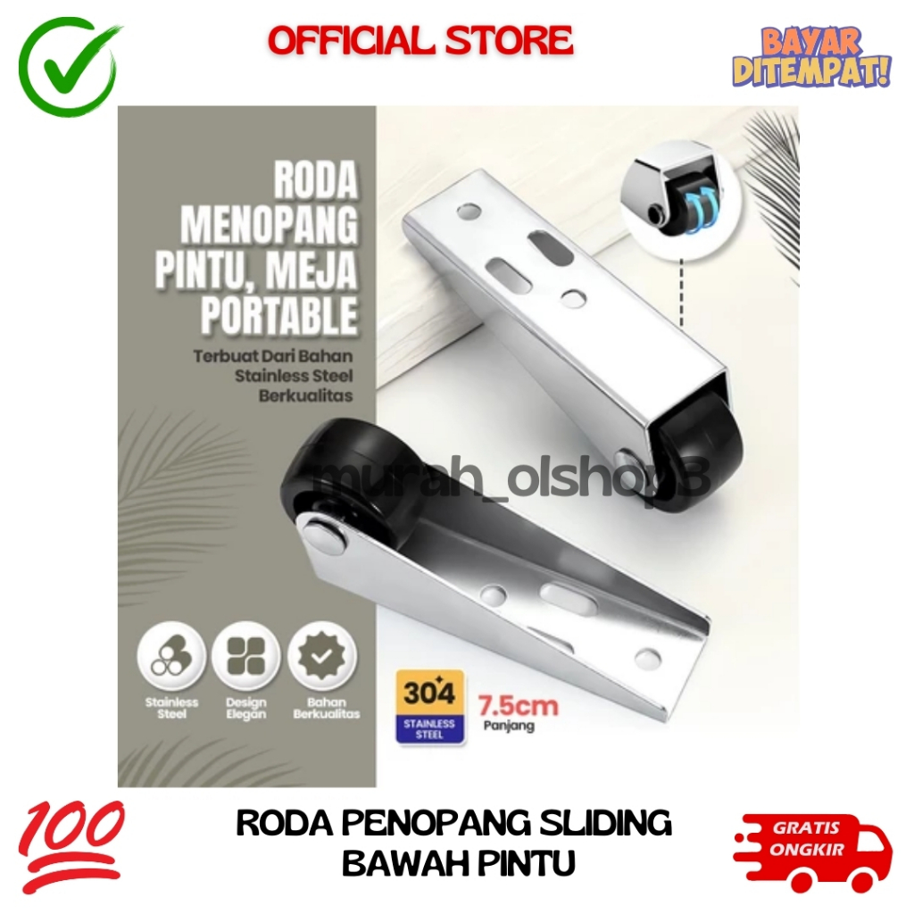 Jual Roda Penopang Bawah Pintu Meja Portable Roller Sliding Door Bottom ...