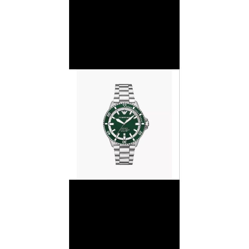 Jual Emporio Armani Diver Green Automatic Silver AR60080 | Shopee Indonesia