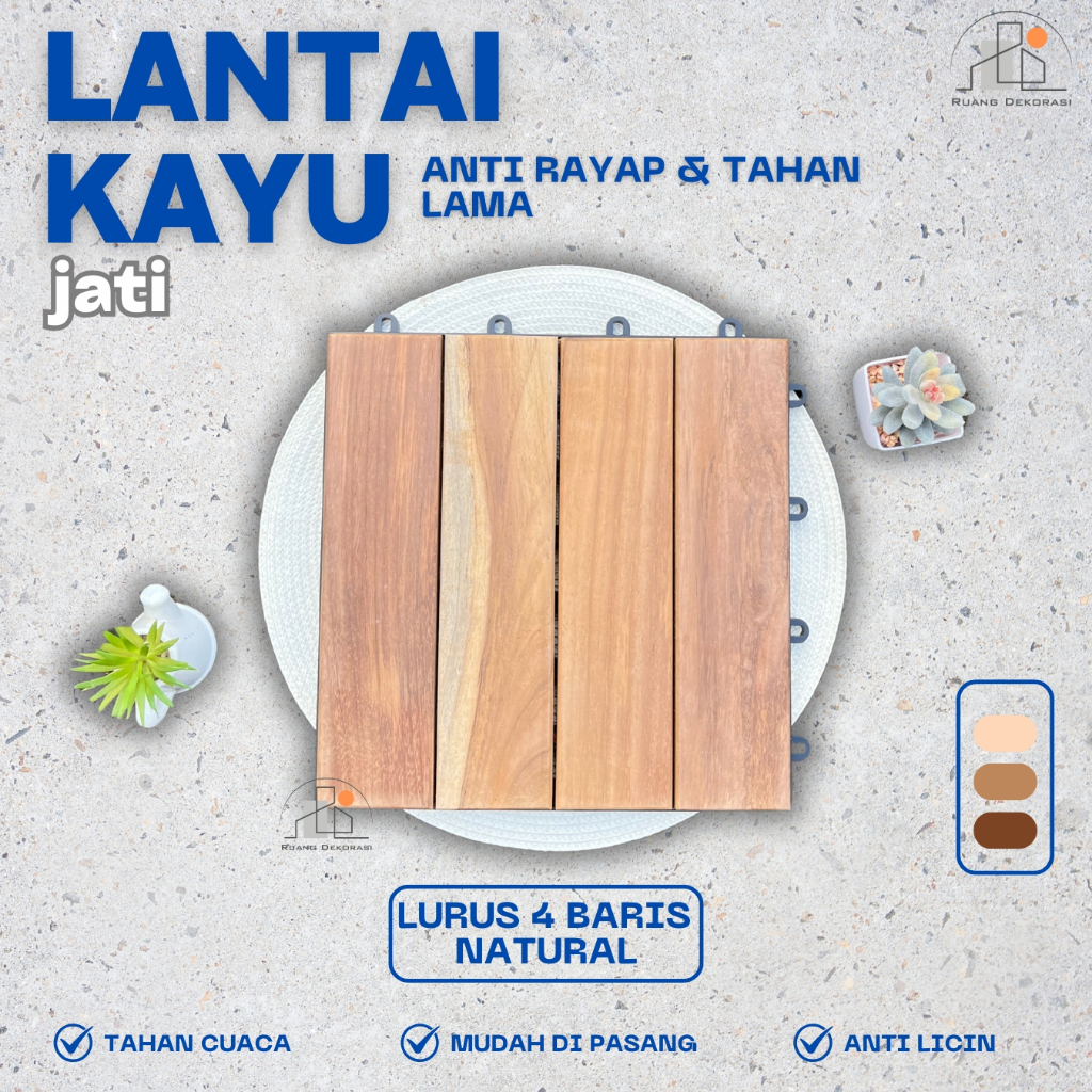 Jual Decking Tile kayu jati - Ubin Kayu jati - lantai kayu jati ...
