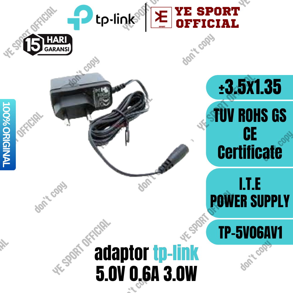 Jual Adaptor Tplink 5V 0.6A model Jack Kecil Switch 5-8 Port | Shopee ...