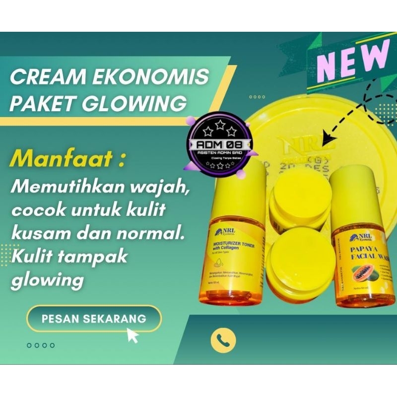 Jual CREAM EKONOMIS GLOWING SERIES BY NRL ( FORMULA LAMA) | Shopee ...