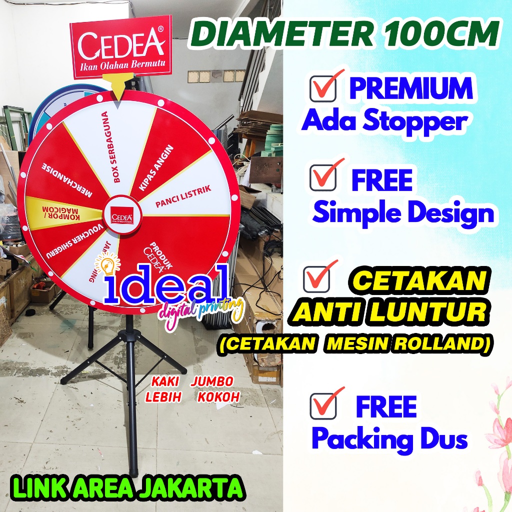 Jual Roda undian 100 cm / roda keberuntungan / wheel of fortune / spin ...