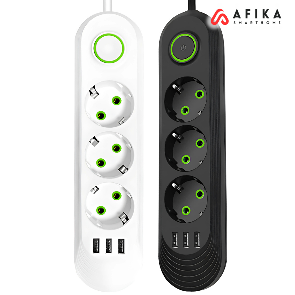 Jual Stop Kontak USB Port EU Plug 10A 110-250V 2500W 3 Lubang | Shopee Indonesia