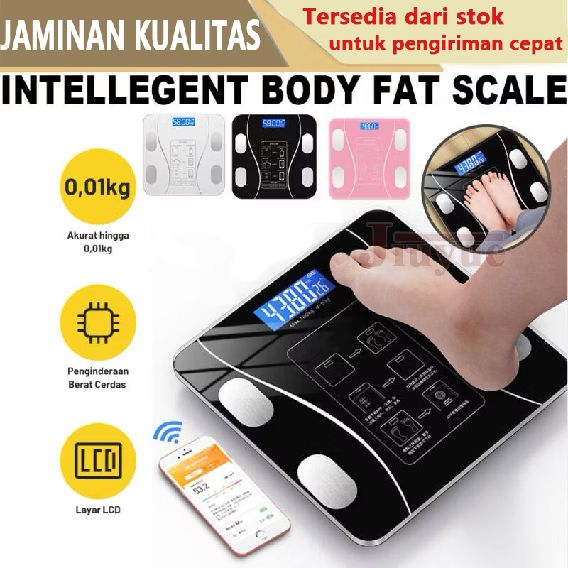 Jual Timbangan Badan Digital Bluetooth Tempered Glass Timbangan Lemak ...