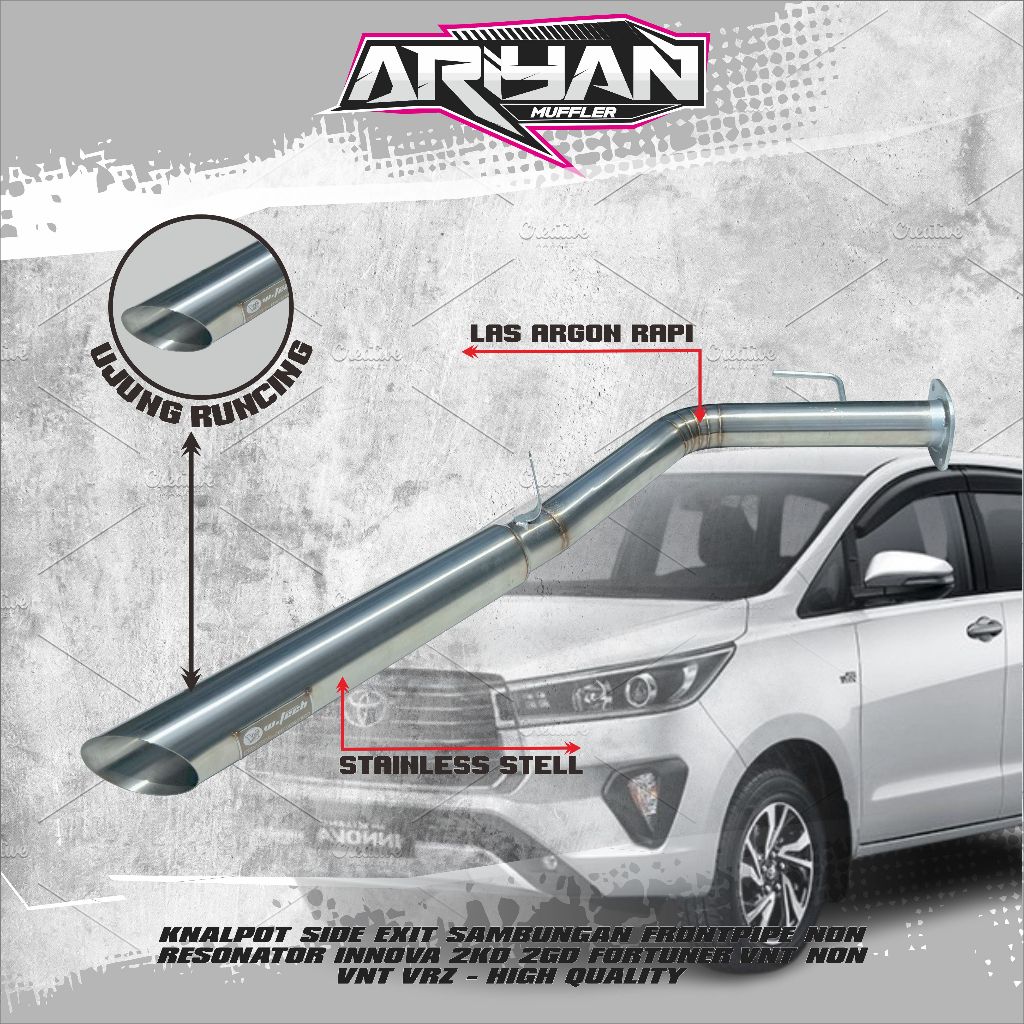 Jual Knalpot Side Exit Non Resonator dan Plus Resonator Innova 2KD 2GD ...