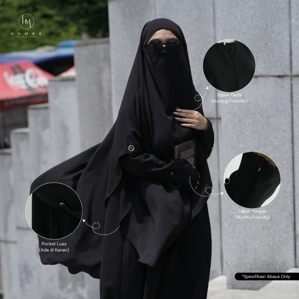 Jual Humra - SAIBA Dress Abaya Modern dan Elegan Hitam Gamis Syari ...