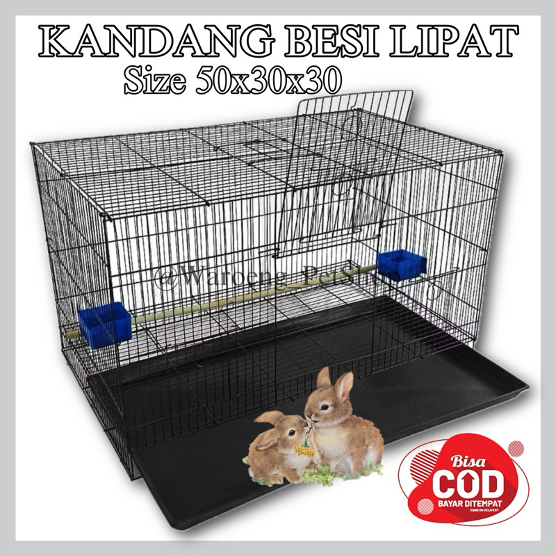 Jual Kandang Besi Lipat 50x30x30 Kandang Burung Kenari Love Bird Kucing ...