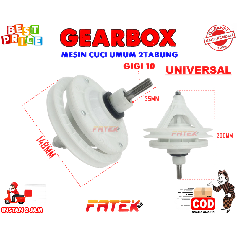 Jual GEAR BOX MESIN CUCI 2 TABUNG UMUM UNIVERSAL | GEARBOX / GIRBOX ...
