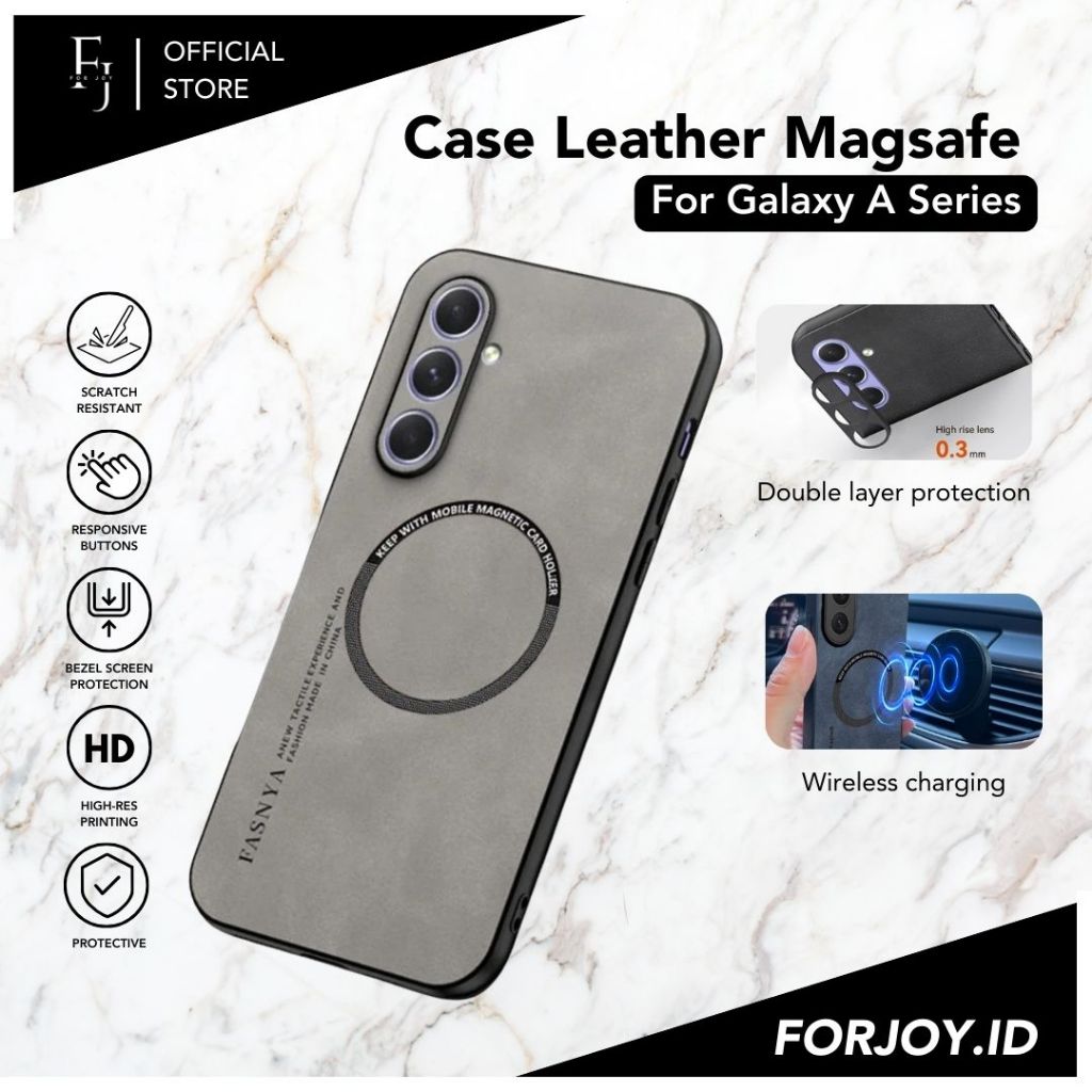 Jual Case Leather Magsafe Samsung Galaxy A56 A55 A54 A36 A35 A25 A15 4G 5G Magnetic Casing ...