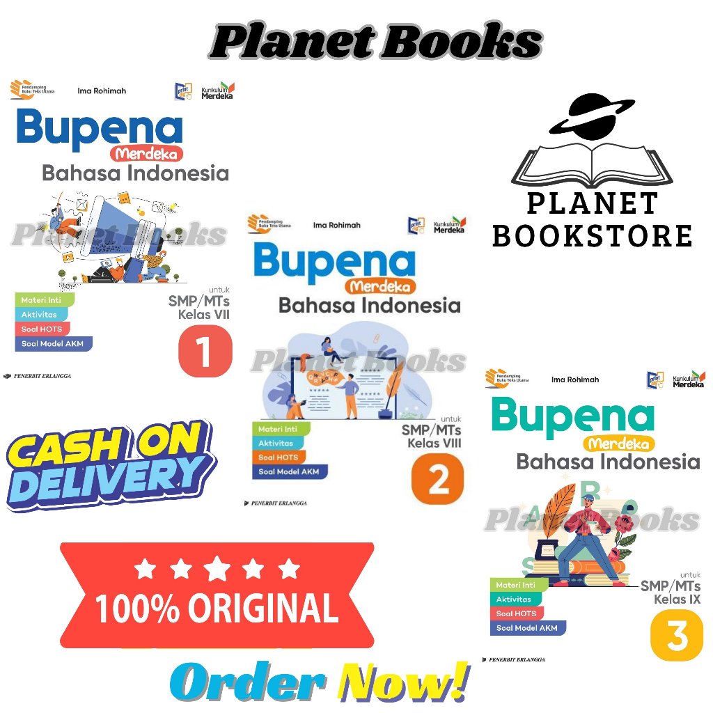 Jual BUKU BUPENA MERDEKA BAHASA INDONESIA KELAS 1,2,3 7,8,9 SMP/MTS PENERBIT ERLANGGA KURIKULUM ...