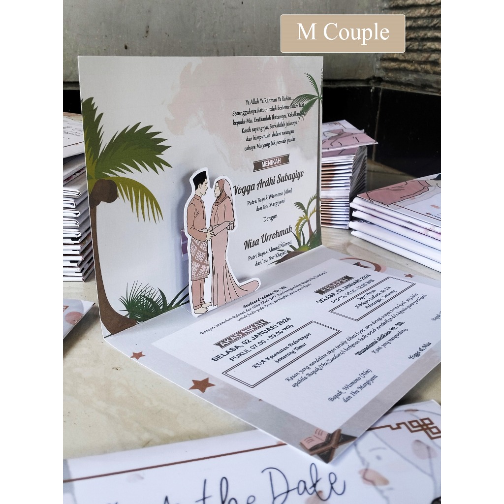 Jual Undangan Pernikahan 3D Pop Up Softcover Murah Unik Aestethic tema ...